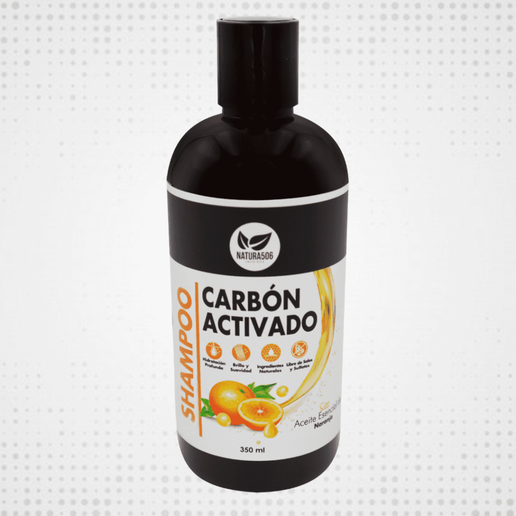 Shampoo Carbón activo con Aceite escencial de Naranja 350ml – Natura506shop